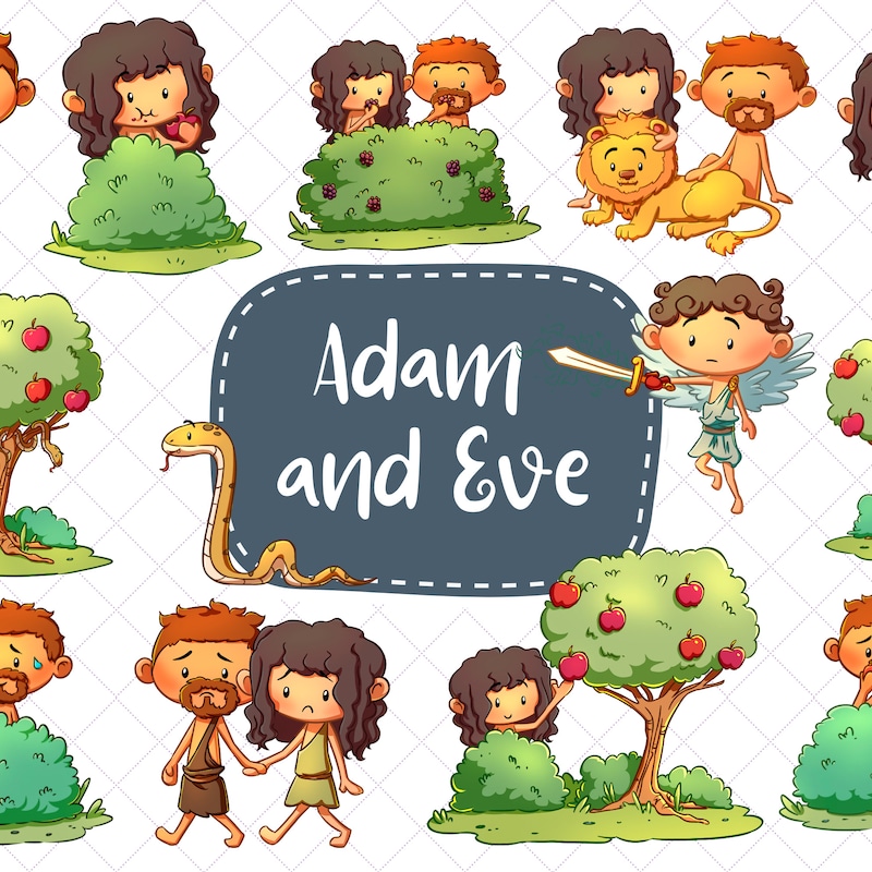 Adam and Eve Clipart - Etsy