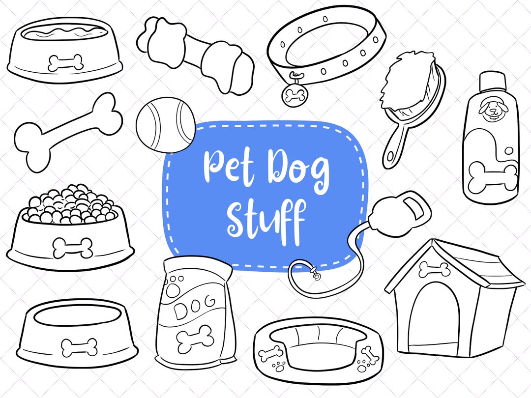 Dog Stuff Clip Art, Cute Pets Clipart, Cute Kids and Pets Clipart ...
