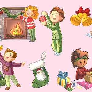 Christmas Spirit Clip Art Collection, Cute Kids Christmas Clipart ...