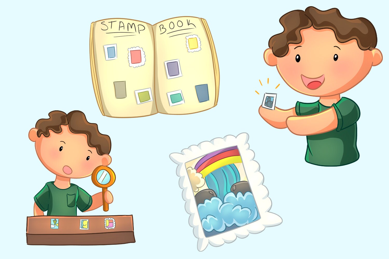 Kids Collecting Things Cute Clipart Kawaii Collections Cute - Etsy