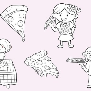 Pizza Party Clipart, Cute Pizza Party Girls Clip Art, Pizza Party ...