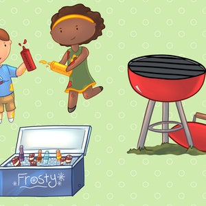 Cute Backyard BBQ Clip Art Collection, Barbeque Clipart, Cooking ...