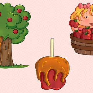 Apple Harvest Clip Art Collection, Fall Apples, Kids Picking Apples ...