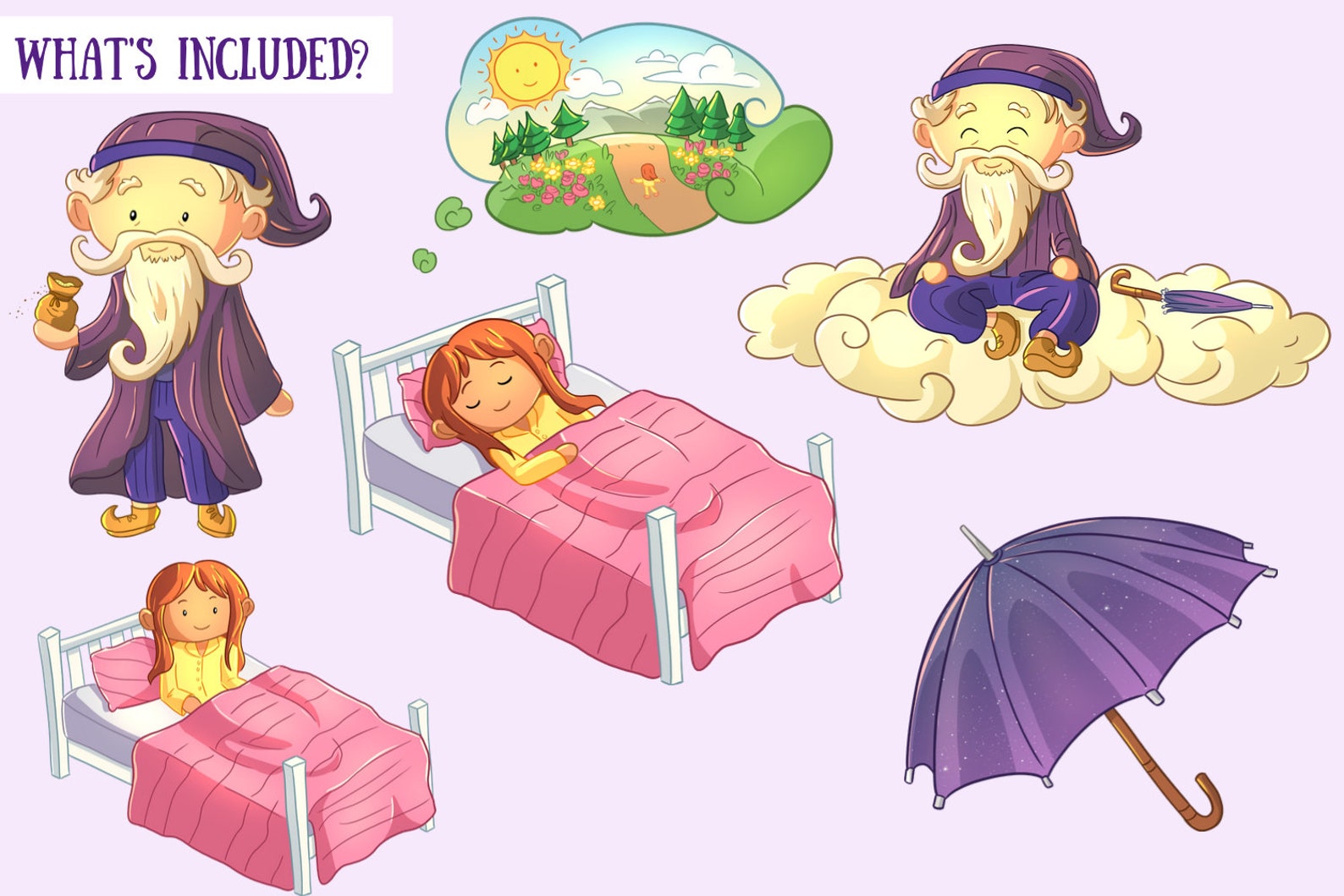 Sandman Fairy Tale Clip Art Collection Cute Dreams Clipart - Etsy