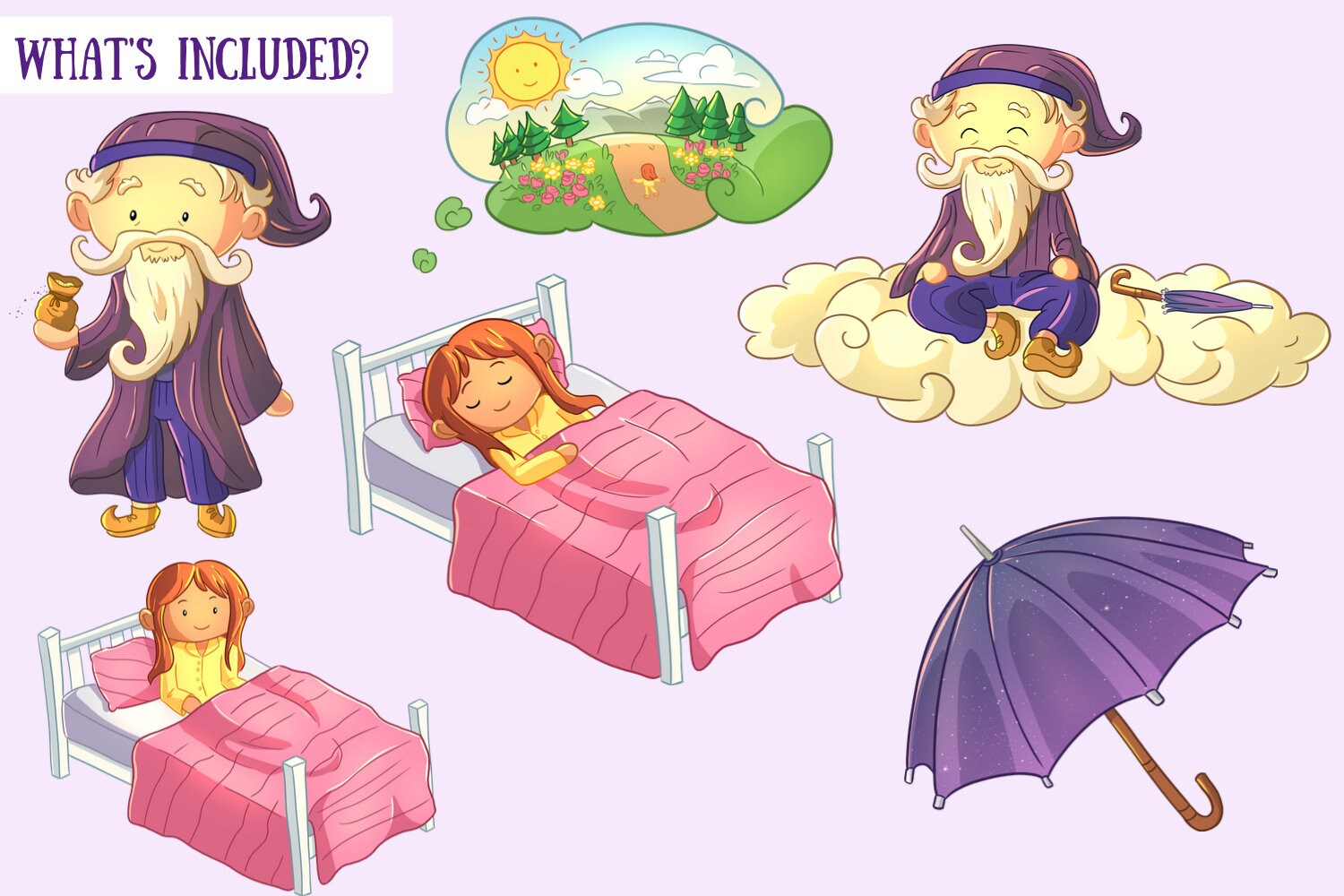 Sandman Fairy Tale Clip Art Collection, Cute Dreams Clipart, Mr Sandman ...
