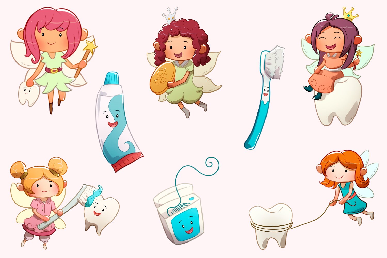 Cute Tooth Fairy Clip Art, Tooth Fairy Clipart, Kids Dentist Clipart - Etsy