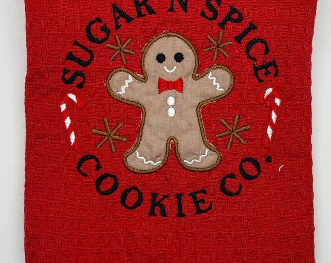 Gingerbread Houses Embroidered Kitchen Towel, Flour Sack Towel ...