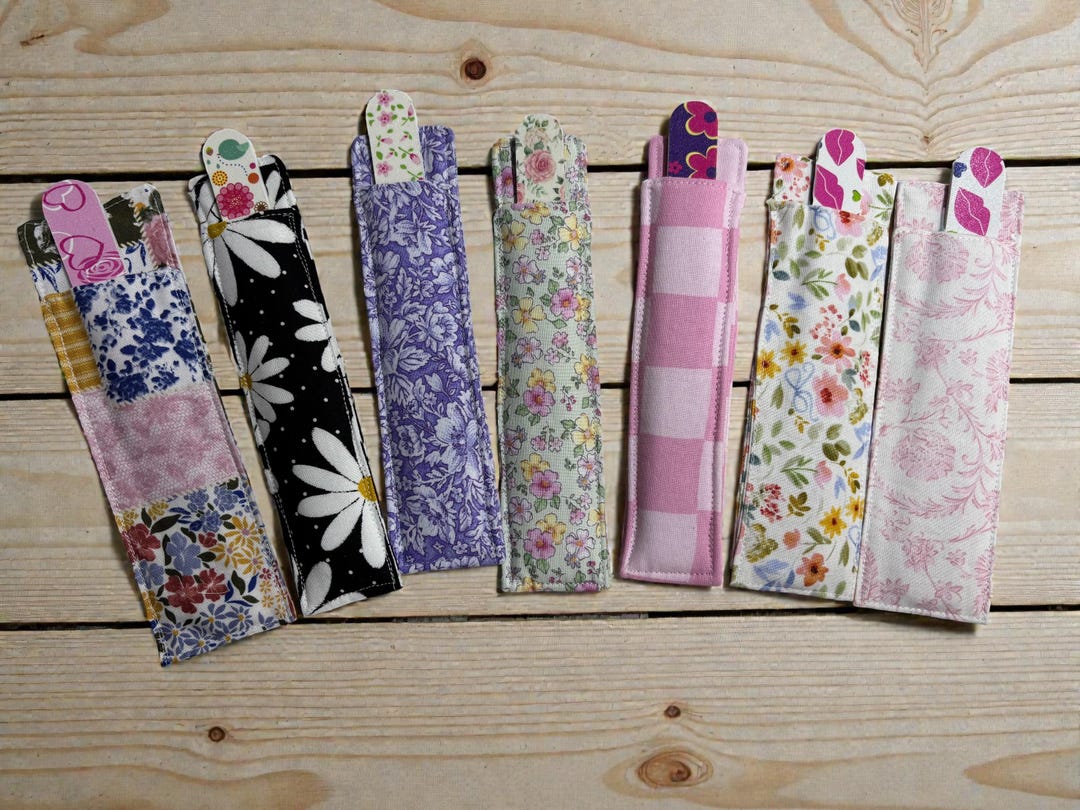 Fabric Nail File Holder, Travel Manicure Pouch, Emery Board Case, Nail ...