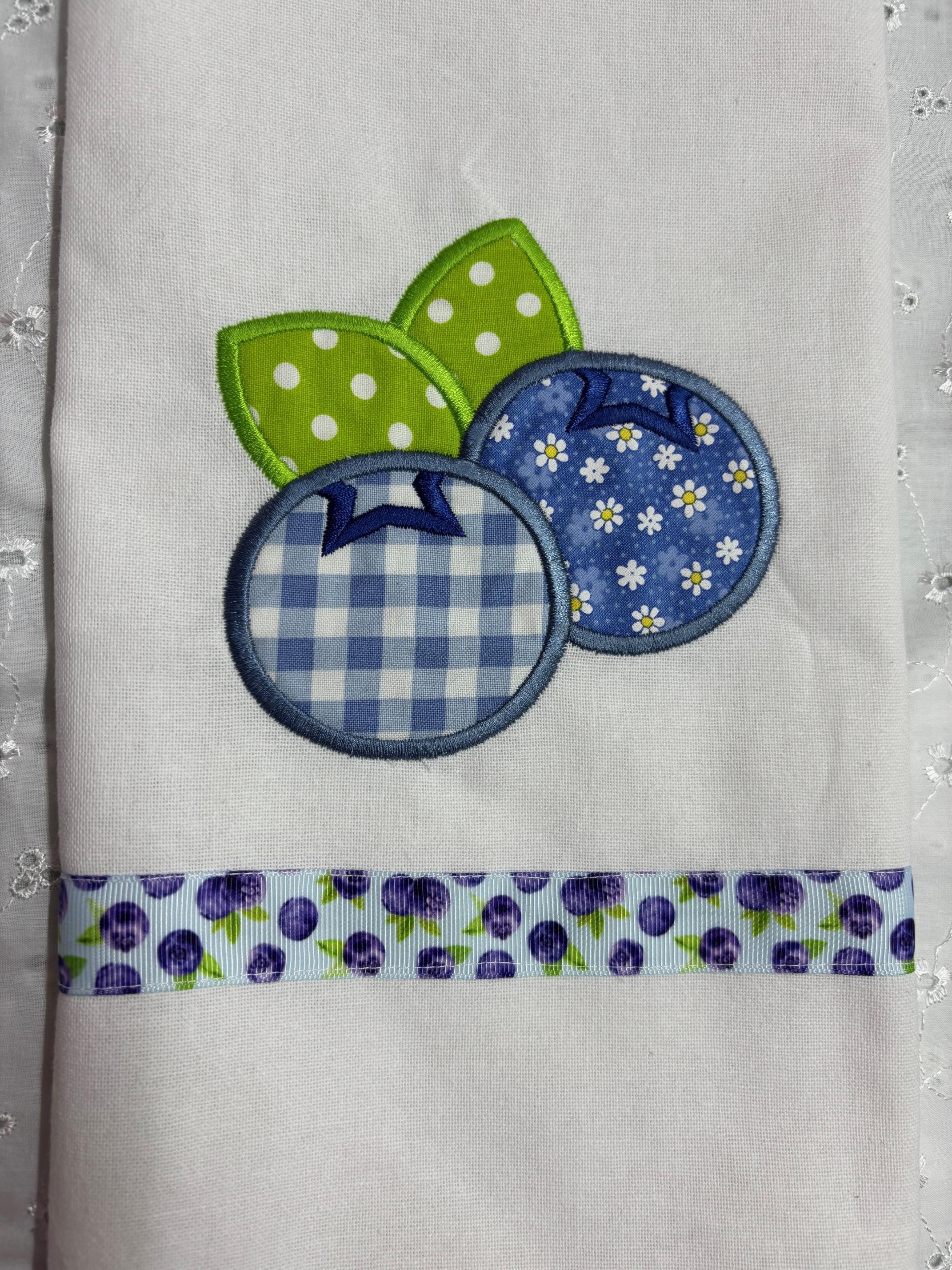 Kitchen Joy: Charming Blueberry Applique Towel - Etsy