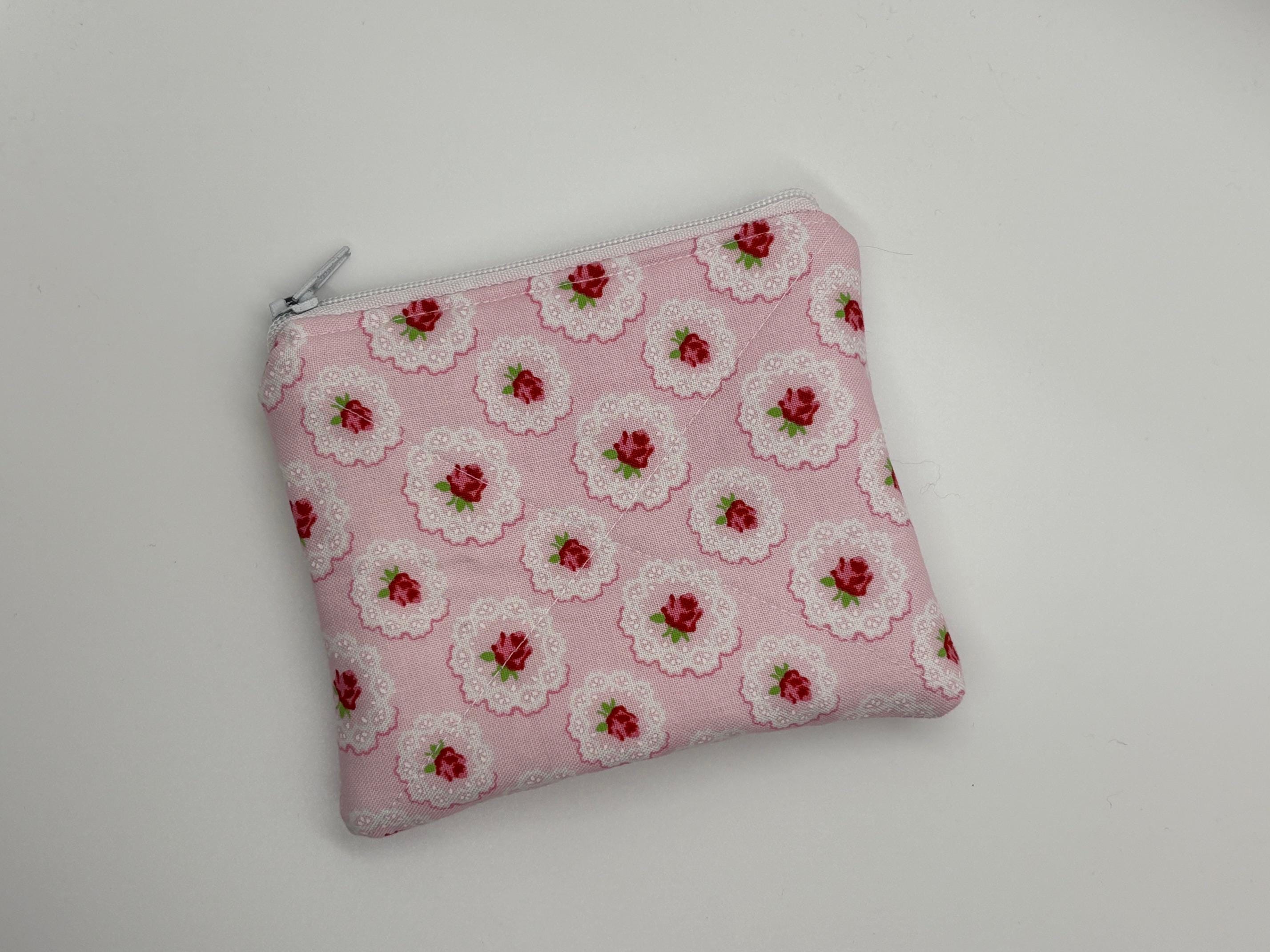 Mini Zippered Pouch, Small Coin Purse, Quilted Makeup Pouch, Travel ...