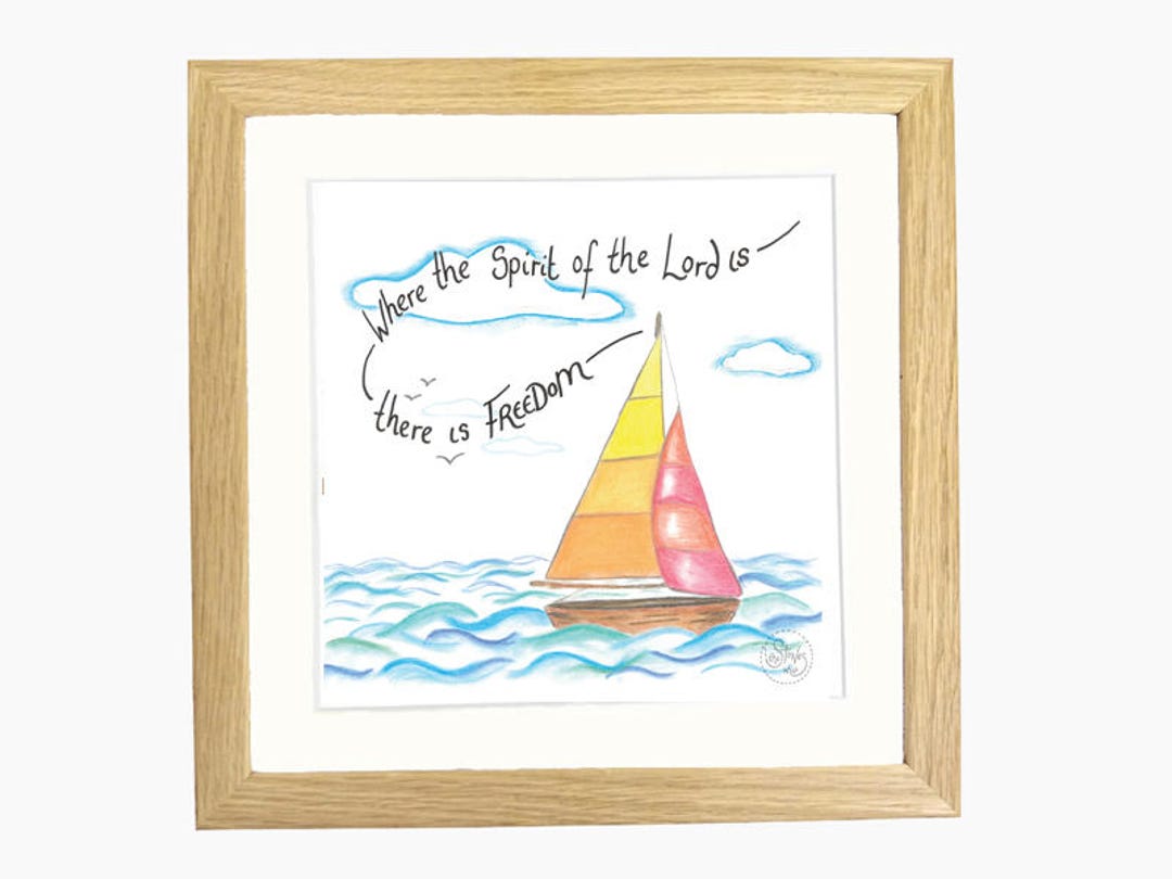 Scripture Wall Art - Sailing Boat - Where the Spirit of the Lord Is - Etsy