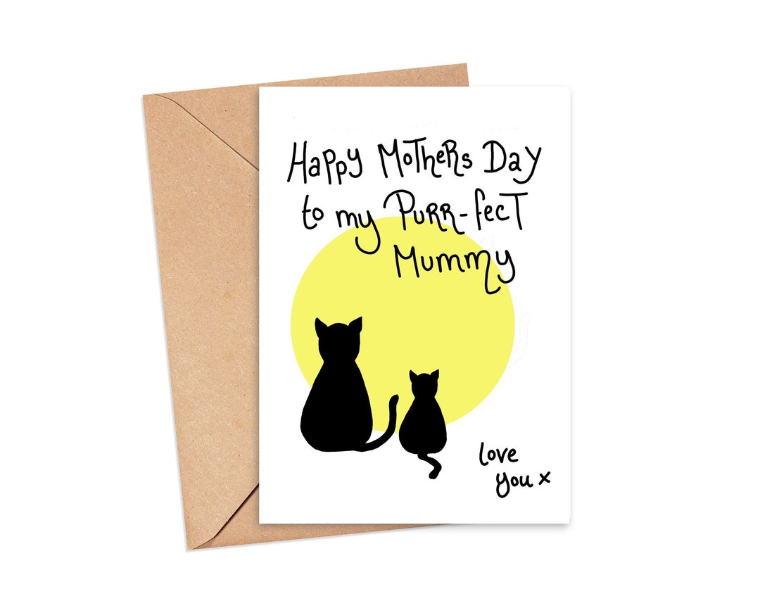 Printable Mothers Day Cat Card, Digital Cat Lover Mothers Day Card - Etsy