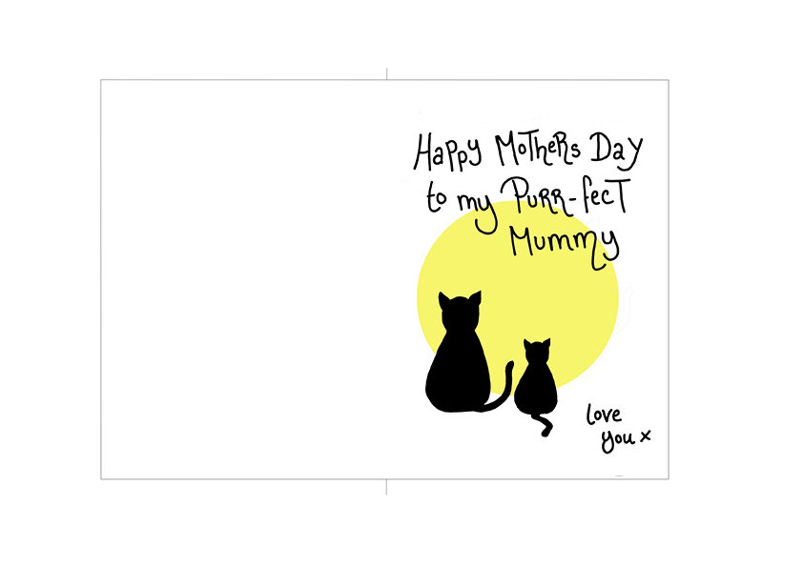 Printable Mothers Day Cat Card, Digital Cat Lover Mothers Day Card - Etsy