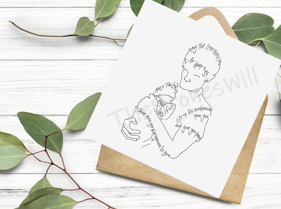 Christian Baby Blessing Card - Etsy