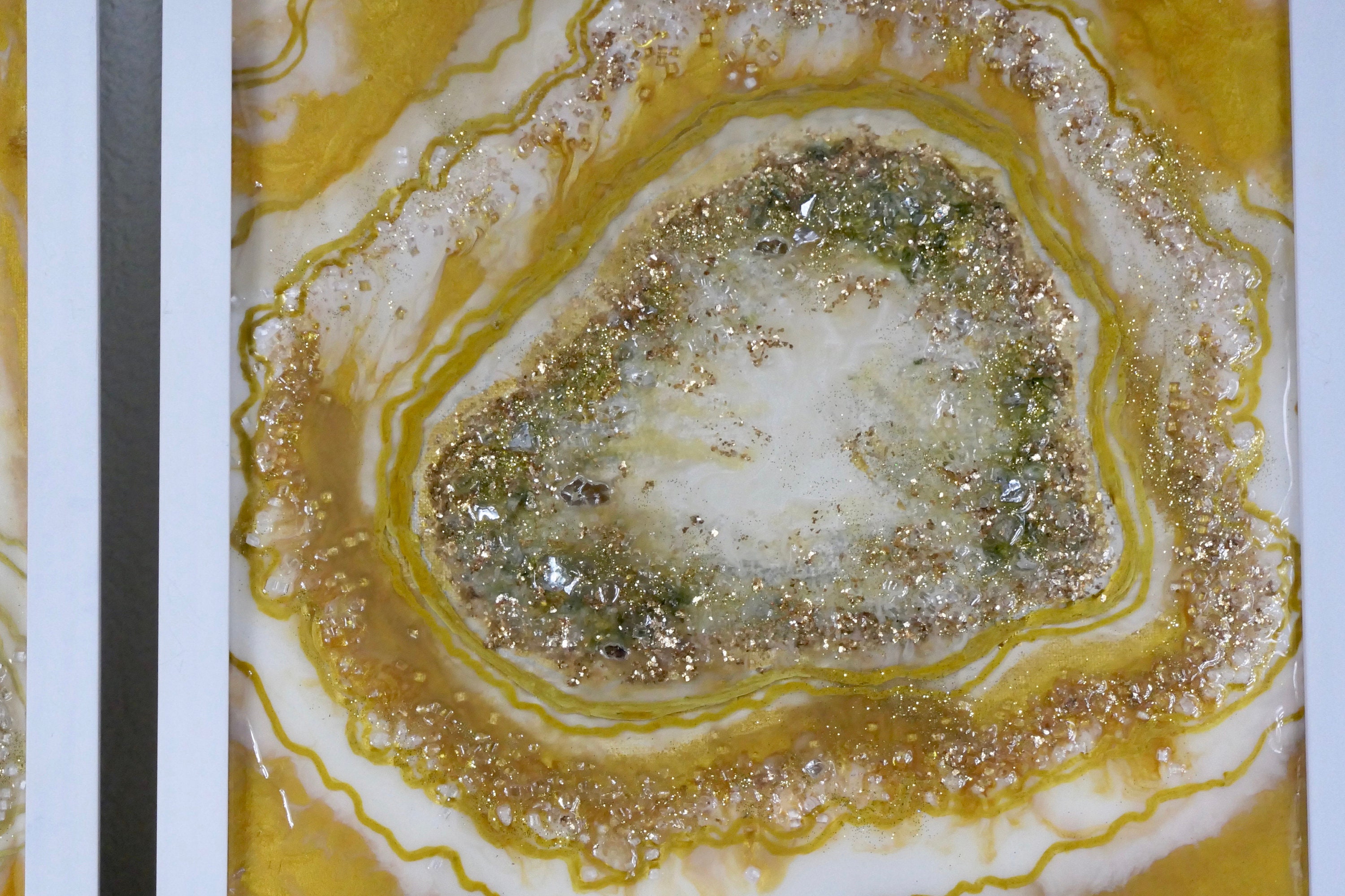 Golden Geode Collection, Original Mixed Media Resin Art, Gold Leaf ...