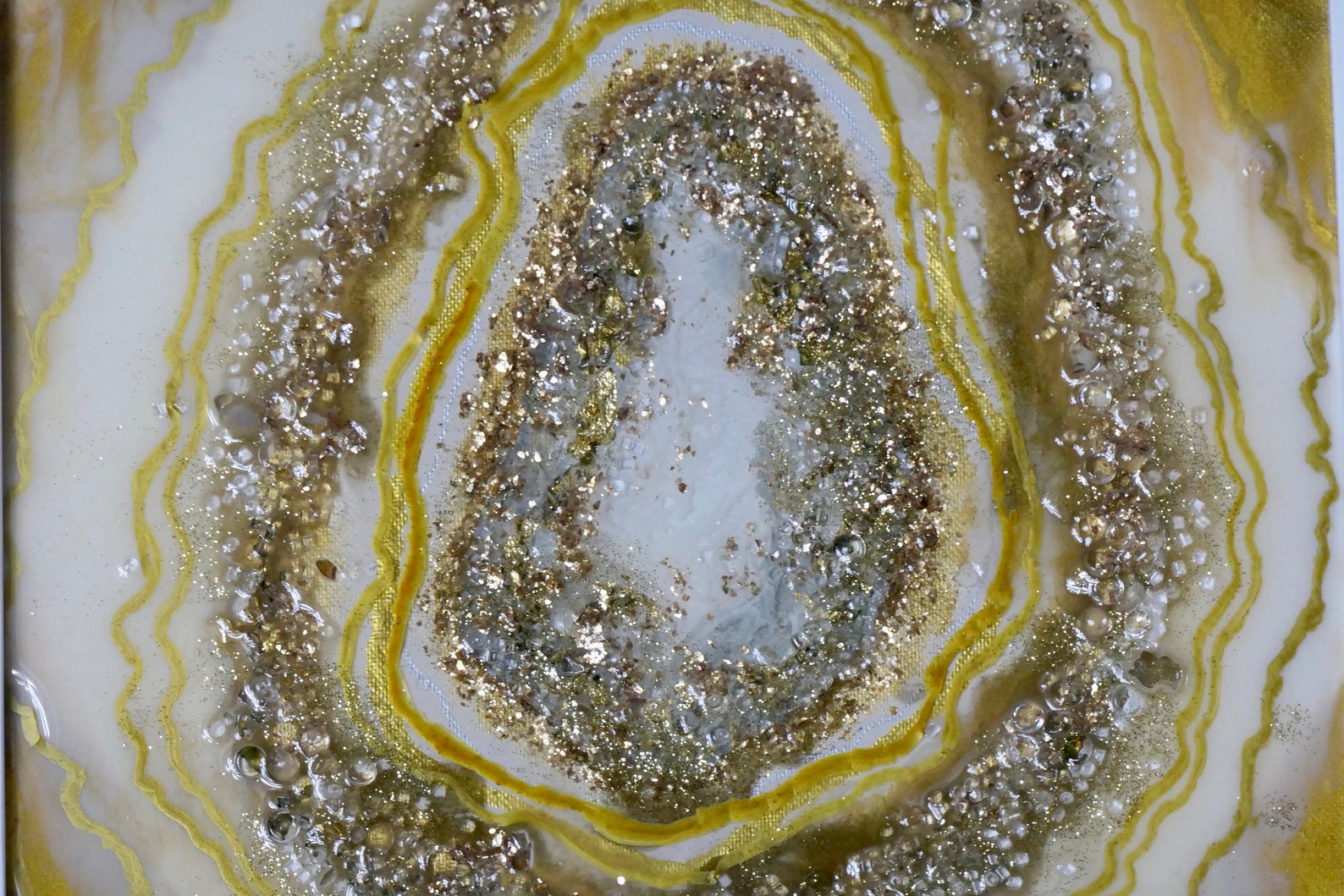 Golden Geode Collection, Original Mixed Media Resin Art, Gold Leaf ...