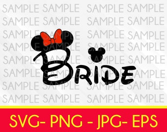Minnie Mouse Bride Svg | Etsy UK