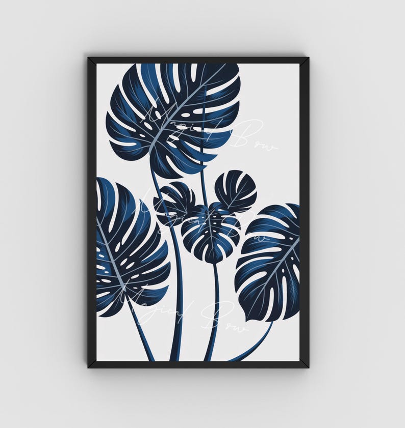 Subtle Disney Wall Art Print, Mickey Monstera Leaf, Tropical Home Decor ...
