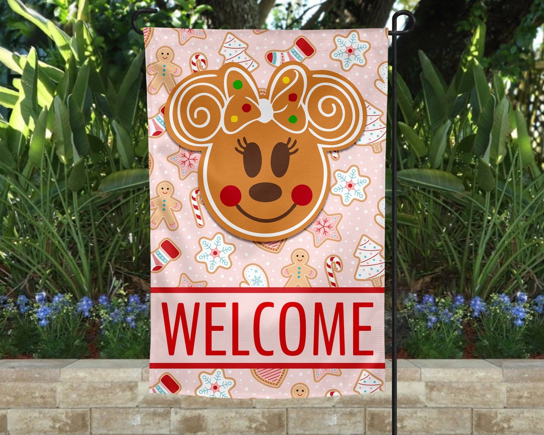 Minnie Mouse Gingerbread Garden Flag, Merry Christmas, Disney Home ...