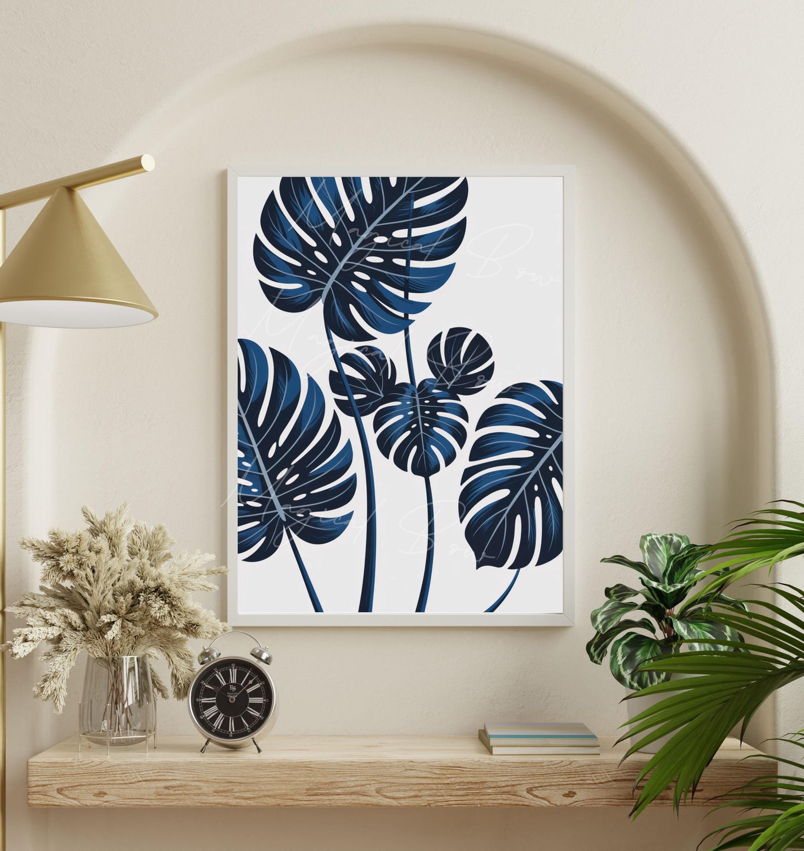 Subtle Disney Wall Art Print, Mickey Monstera Leaf, Tropical Home Decor ...