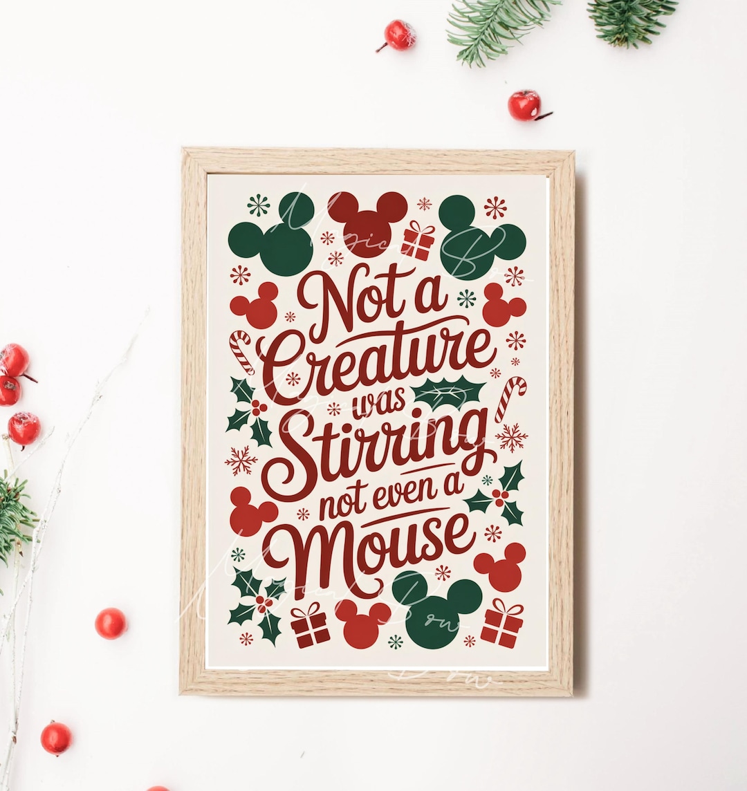 Not A Creature Was Stirring Disney Christmas Print, Disney Christmas ...