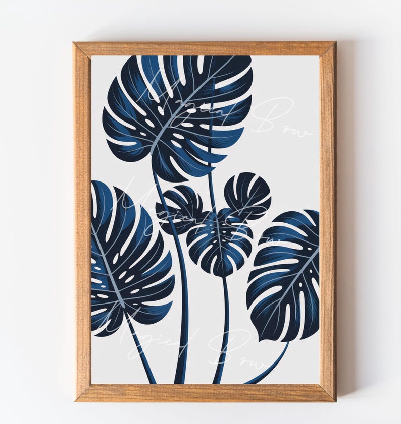 Subtle Disney Wall Art Print, Mickey Monstera Leaf, Tropical Home Decor ...