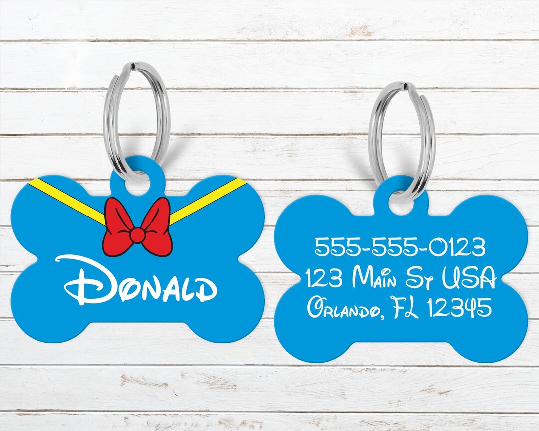 Donald Duck Disney Dog Tag, Personalized Pet Tag, Pet Id Tag for Dogs ...