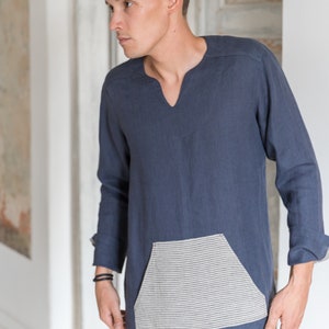 Linen Explorer: the Ultimate Men's Linen Lounge Top, Long Sleeve Linen ...