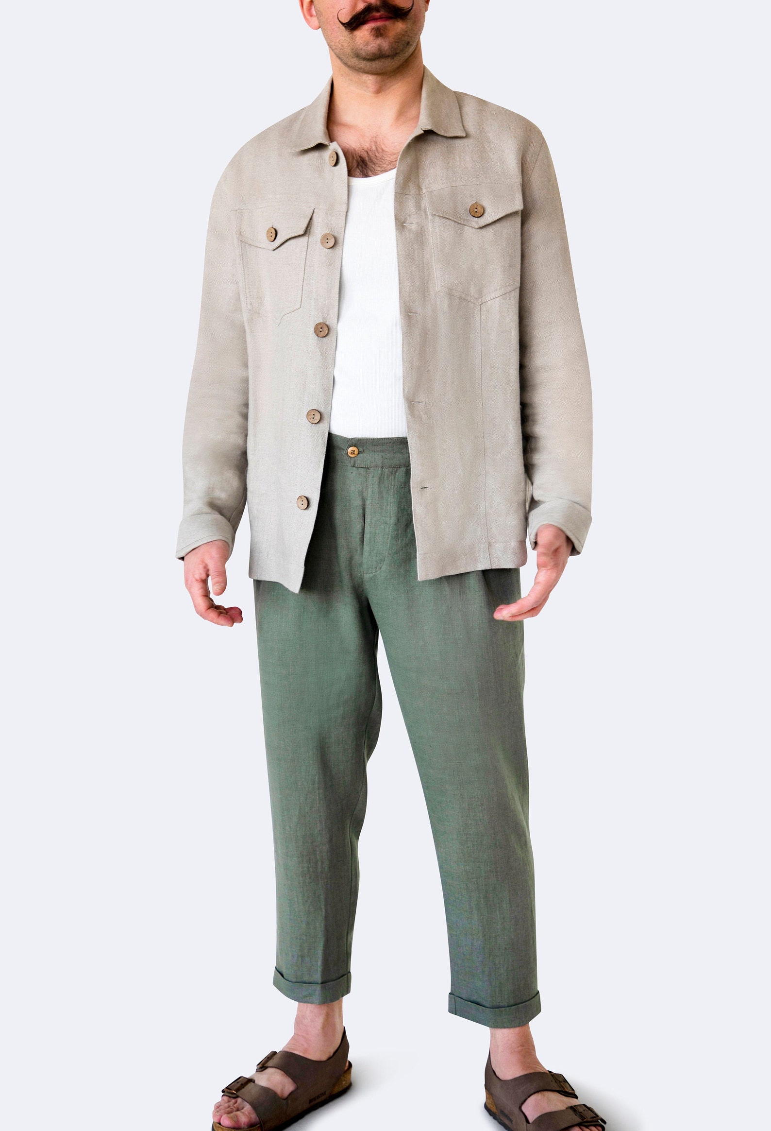 The Linen Overshirt – Relaxed Fit Summer Jacket in Natural Linen, Smart ...