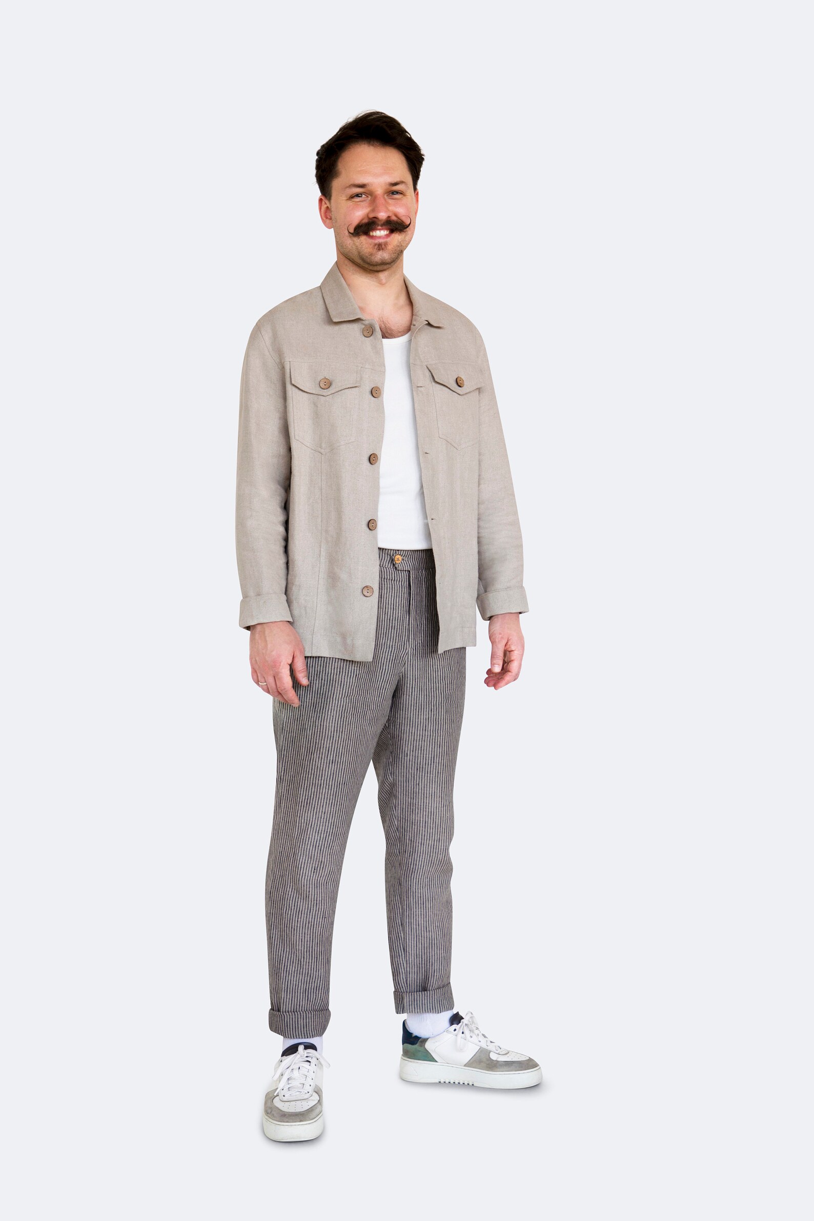 The Linen Overshirt – Relaxed Fit Summer Jacket in Natural Linen, Smart ...