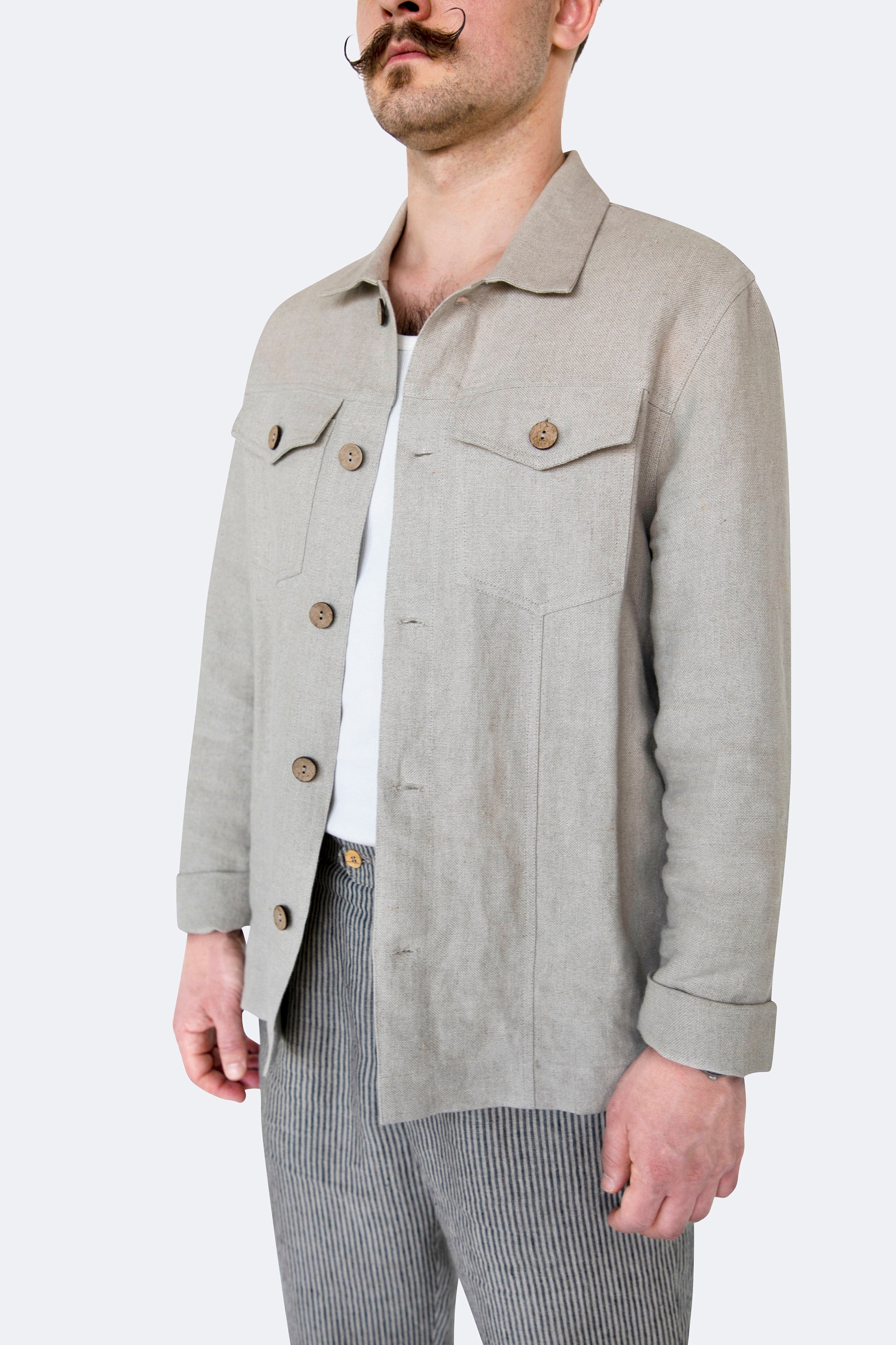 The Linen Overshirt – Relaxed Fit Summer Jacket in Natural Linen, Smart ...
