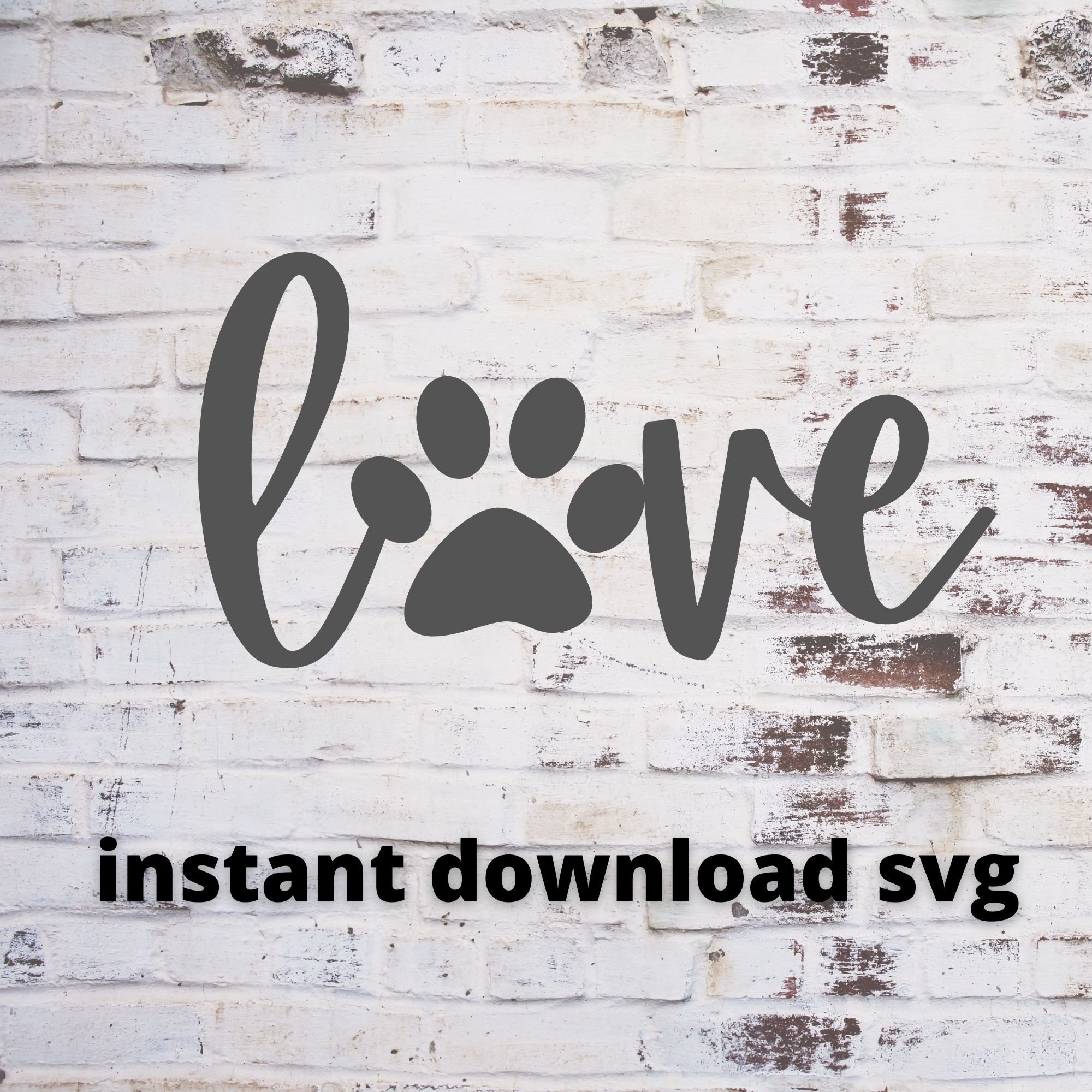 Love With a Paw Print Svg Love Pawprint Dog Dog Sign - Etsy