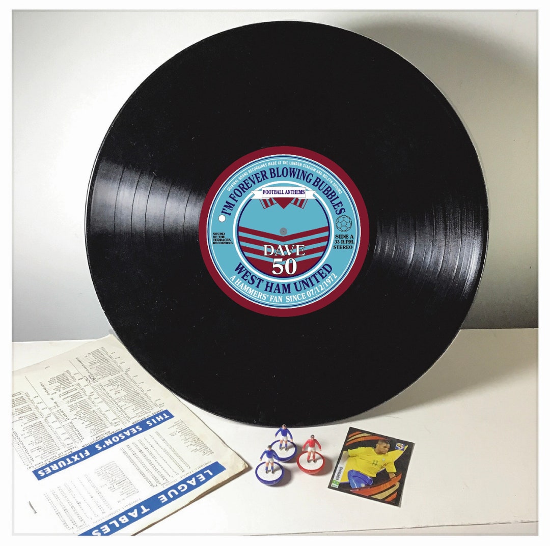 West Ham United Football Gifts, Football Clock, West Ham Gifts, Vinyl ...