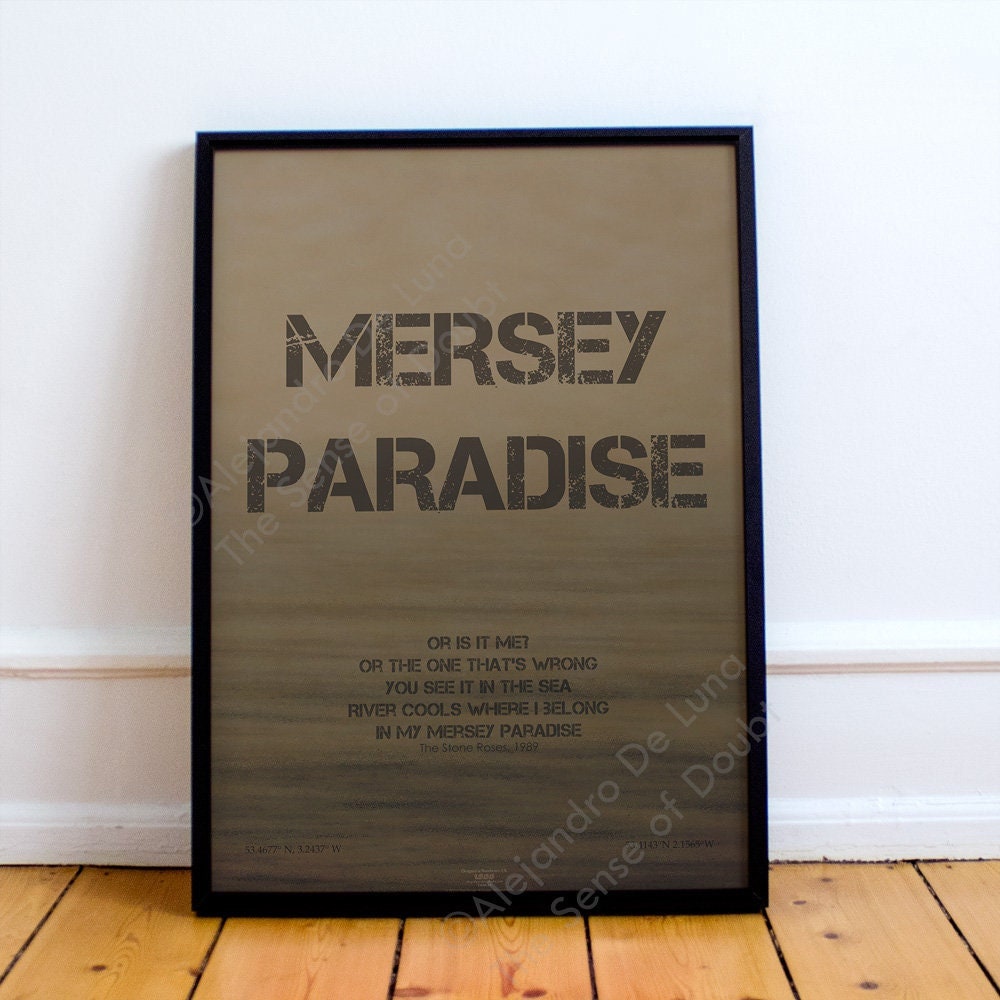 Mersey Paradise | Merseyside Print | Manchester Gift | the Stone Roses ...