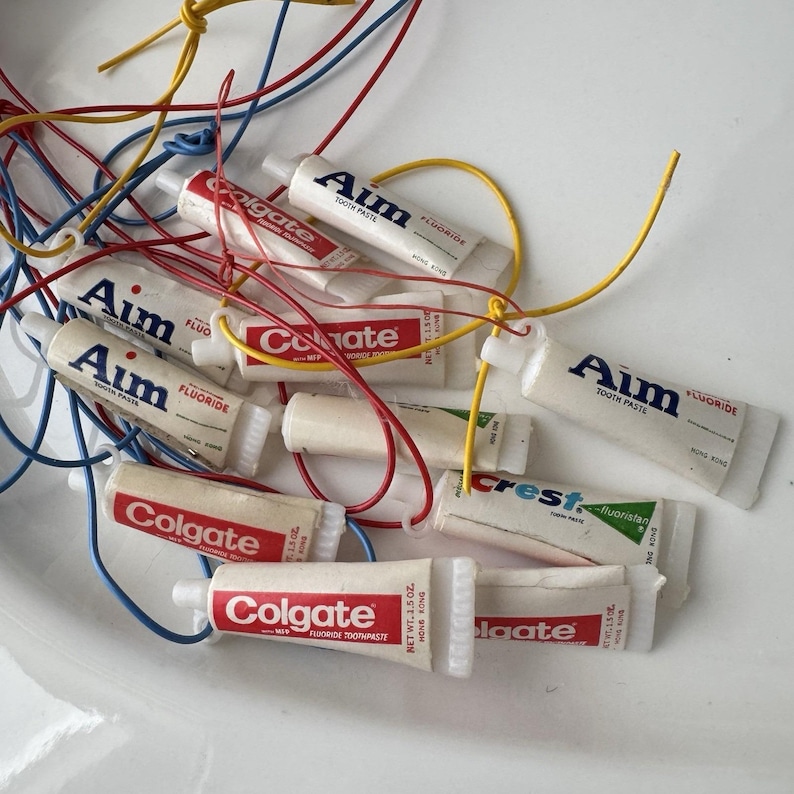 Vintage Miniature Toothpaste Tube Christmas Ornaments Aim Colgate Crest ...