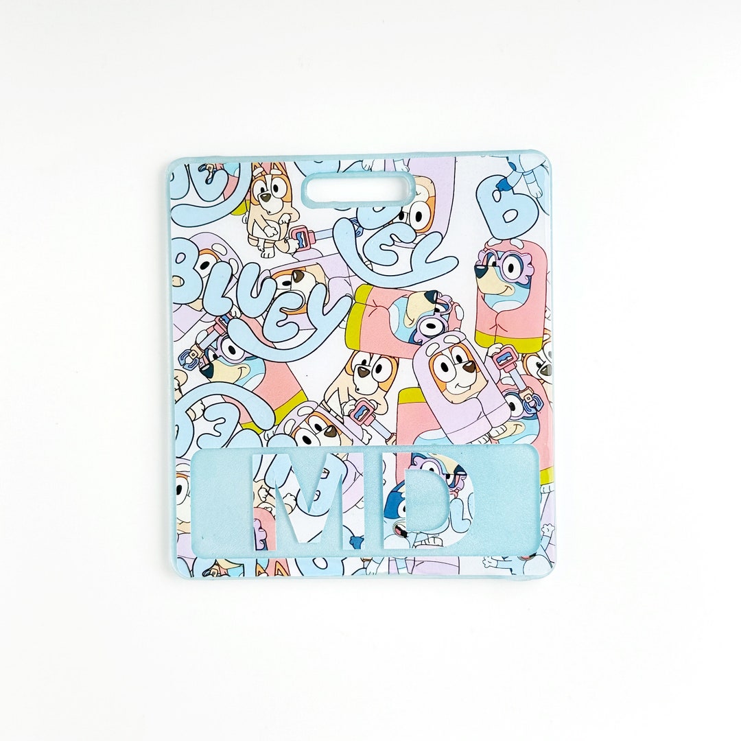 Blue Dog Badge Buddy Bluey, Cartoon, Pediatrics, Name, Tag, Nurse ...