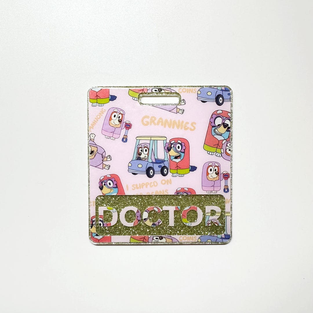 Blue Dog Grannies Badge Buddy Cartoon, Pediatrics, Nurse, Doctor ...