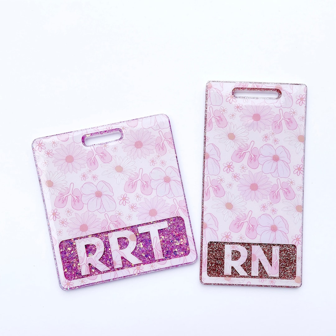 Floral LUNGS Badge Buddy Critical Care, RRT, Respiratory Therapy ...