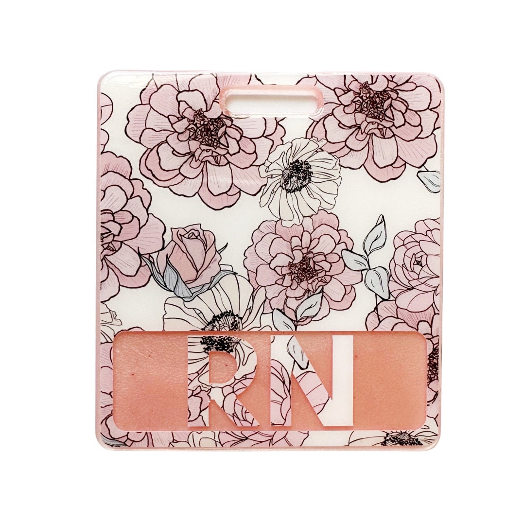 Spring Floral Badge Buddy Name Pronoun Tag Labor & - Etsy