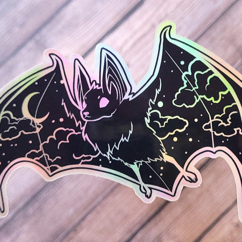 Holographic Bat Sticker - Etsy