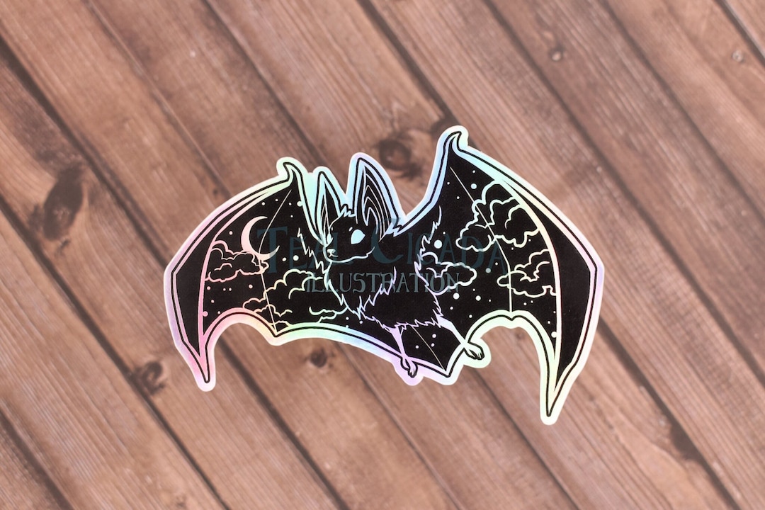 Holographic Bat Sticker - Etsy