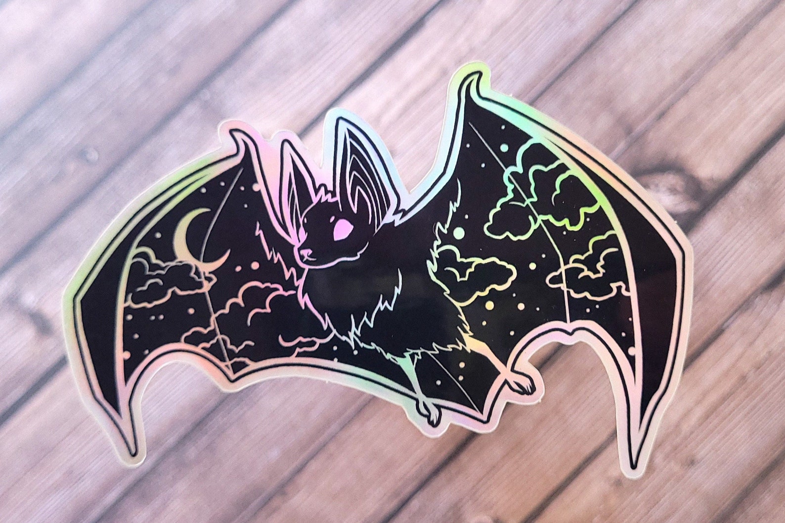 Holographic Bat Sticker - Etsy