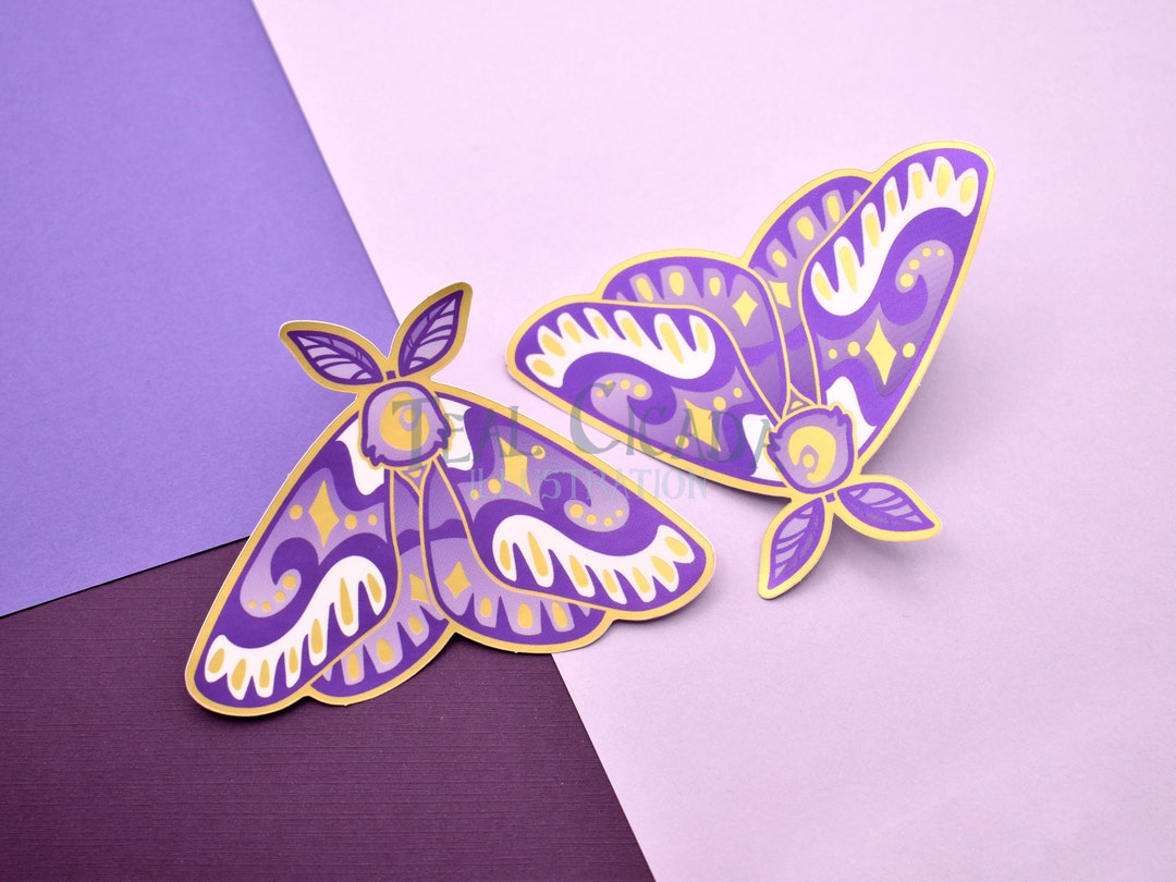 Lilac Moth Sticker - Etsy