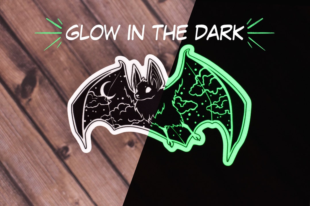 Glow in the Dark Bat Sticker - Etsy
