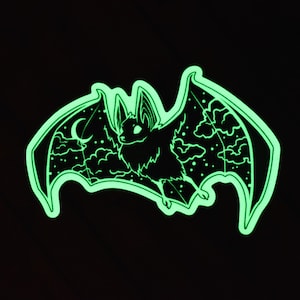 Glow in the Dark Bat Sticker - Etsy