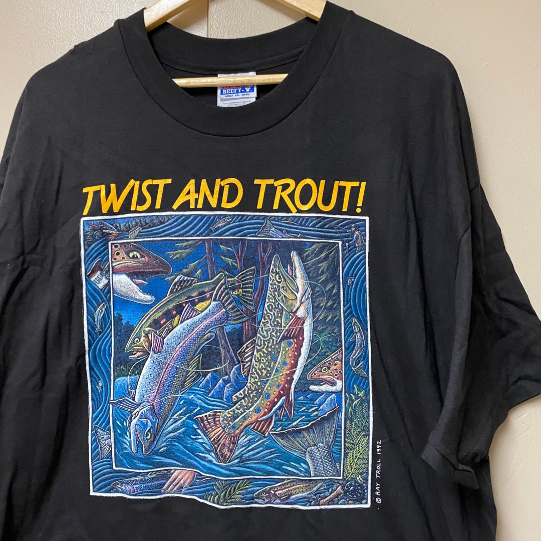 Vintage Ray Troll Twist and Trout Shirt Size 2XL 1992 - Etsy