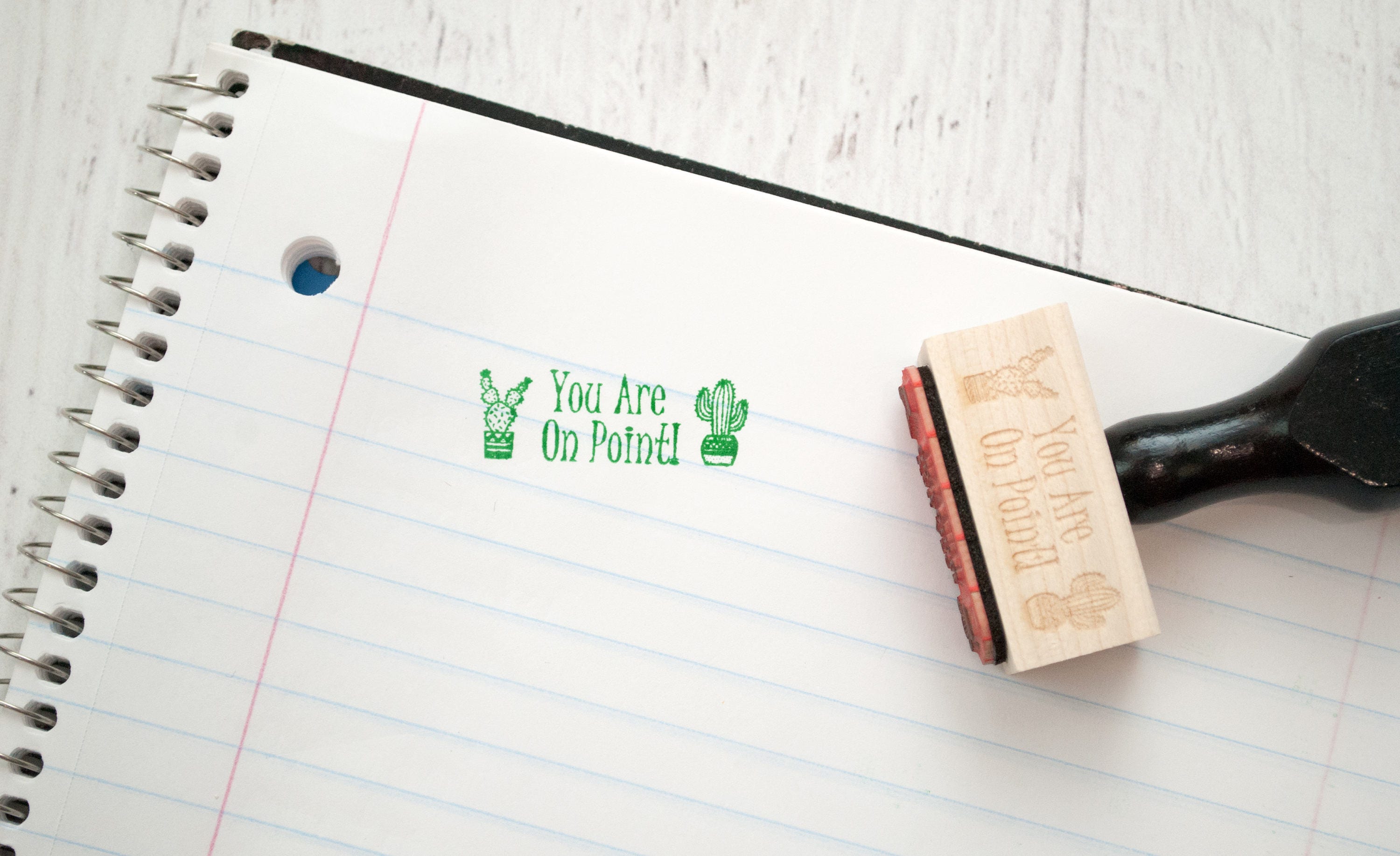 Teacher Stamp on Point Stamp Wooden Stamp Teacher Stuff | Etsy