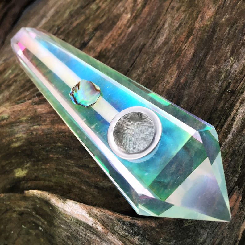 Angel Aura Pipe Crystal Pipe Custom Pipe Abalone Sea Shell - Etsy