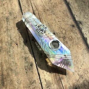 Angel Aura Crystal, Quartz Pipe, Crystal Pipes, Pipes for Smoke, Wire ...
