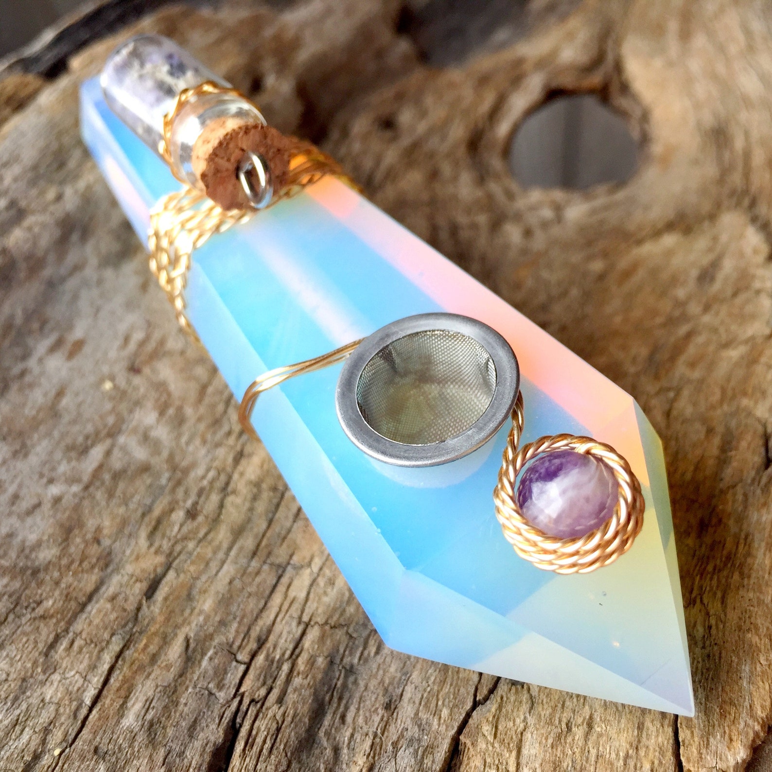 Opalite Pipe Amethyst Pipe Crystal Pipe Opal Pipe Amethyst - Etsy